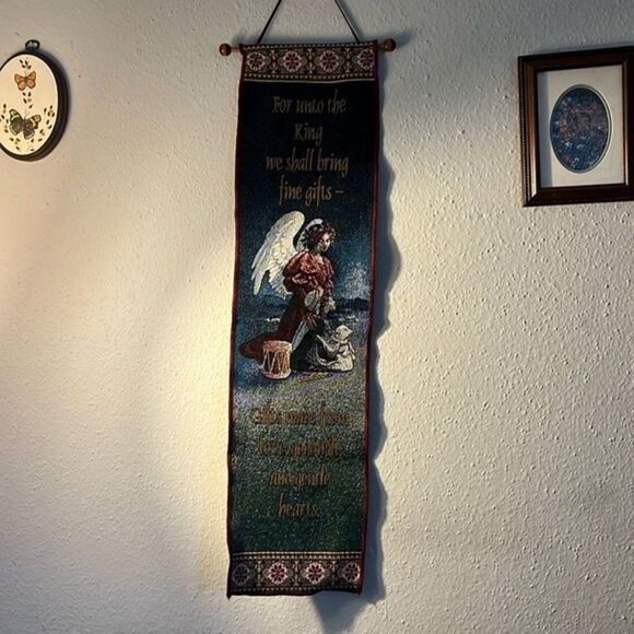 Art | Vintage Angel Tapestry Wall Art Christmas Holiday Decor 35 X 85 ...